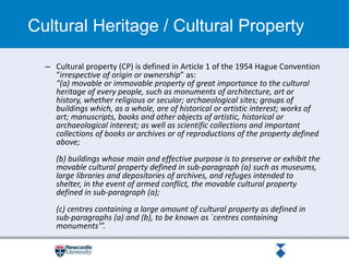 Implementing the 1954 Hague Convention: protecting Cultural Property | PPTX