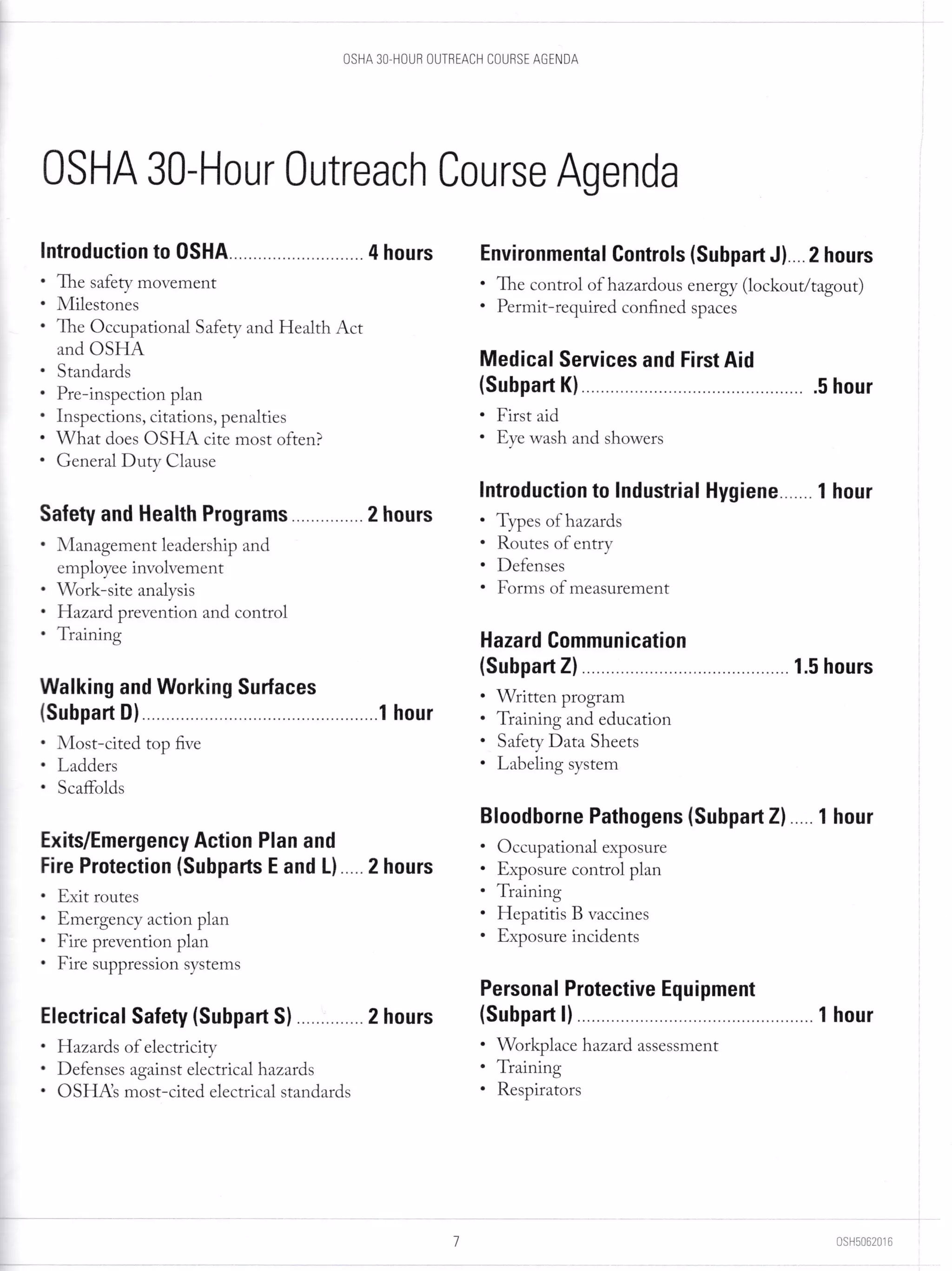 Training Records _OSHA 30Hrs, Nsikak Okosi, updated with objectives | PDF