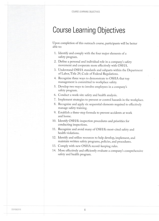 Training Records _OSHA 30Hrs, Nsikak Okosi, updated with objectives | PDF