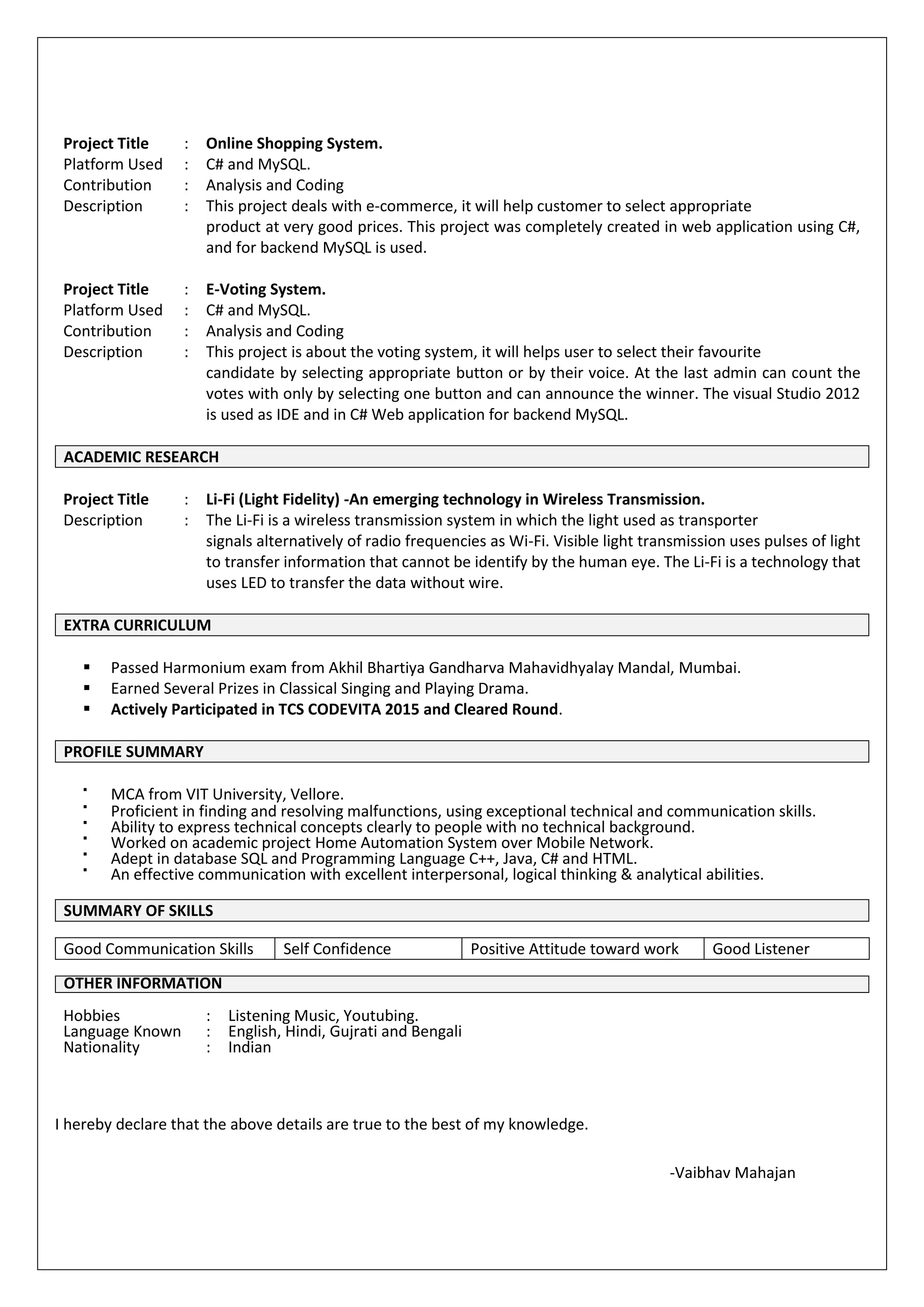 Vaibhav_Mahajan-Resume | PDF