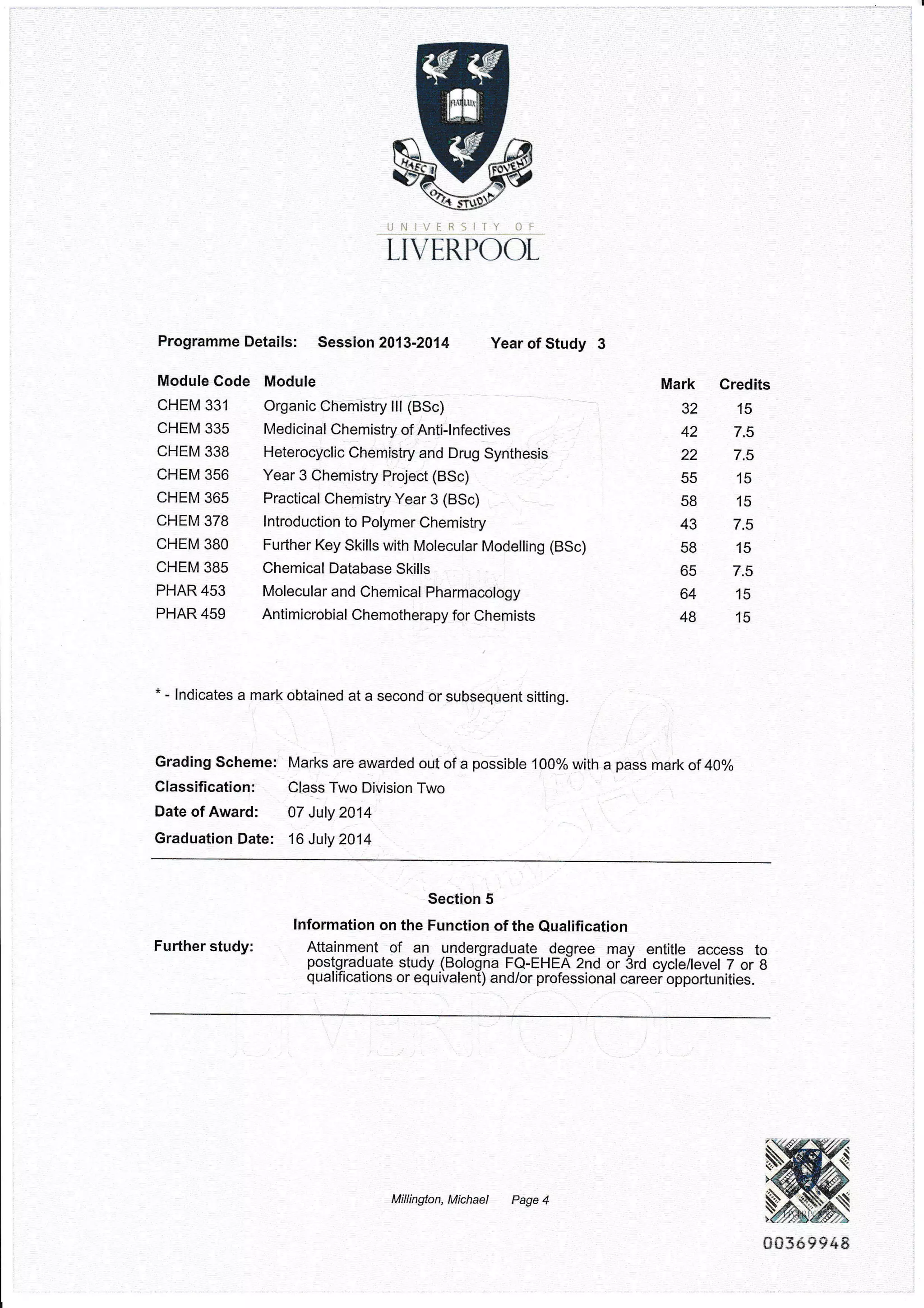 Undergraduate Transcript | PDF
