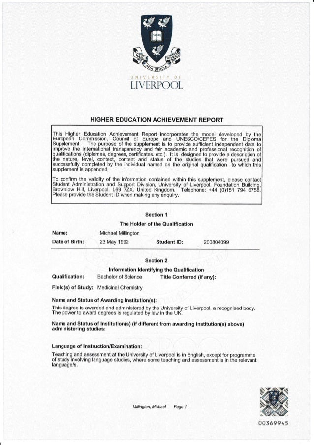 Undergraduate Transcript