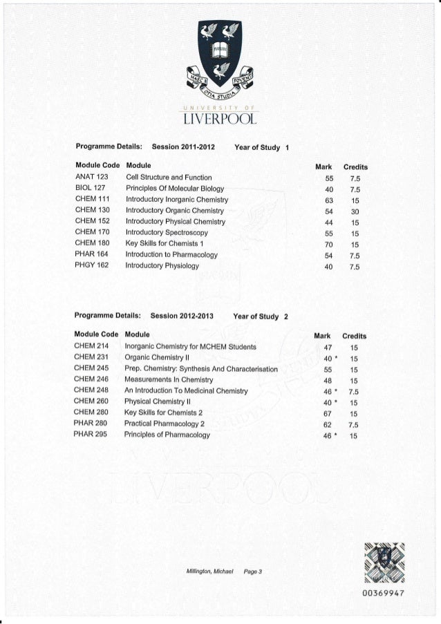 Undergraduate Transcript
