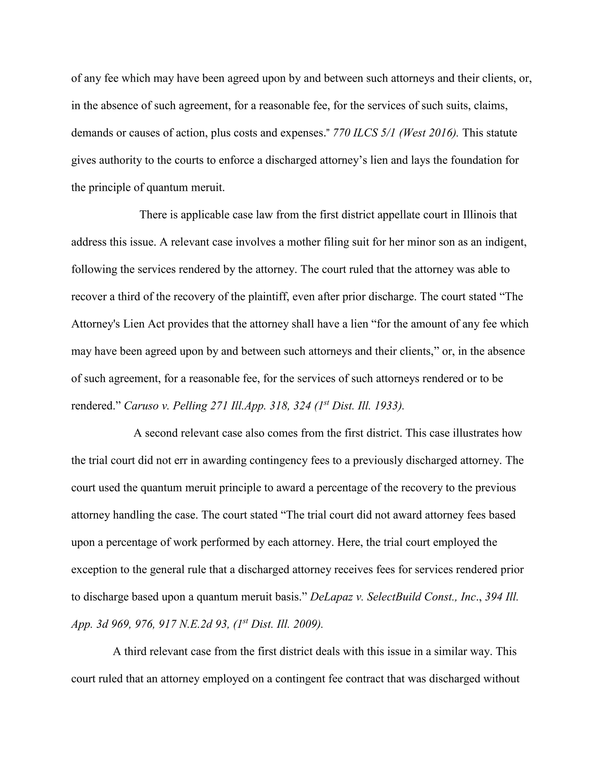 Quantum Meruit memo | PDF
