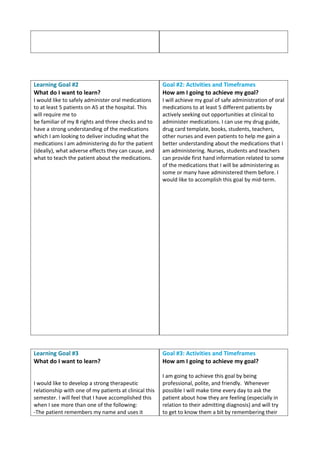 learning plan with 5 goals | ODT