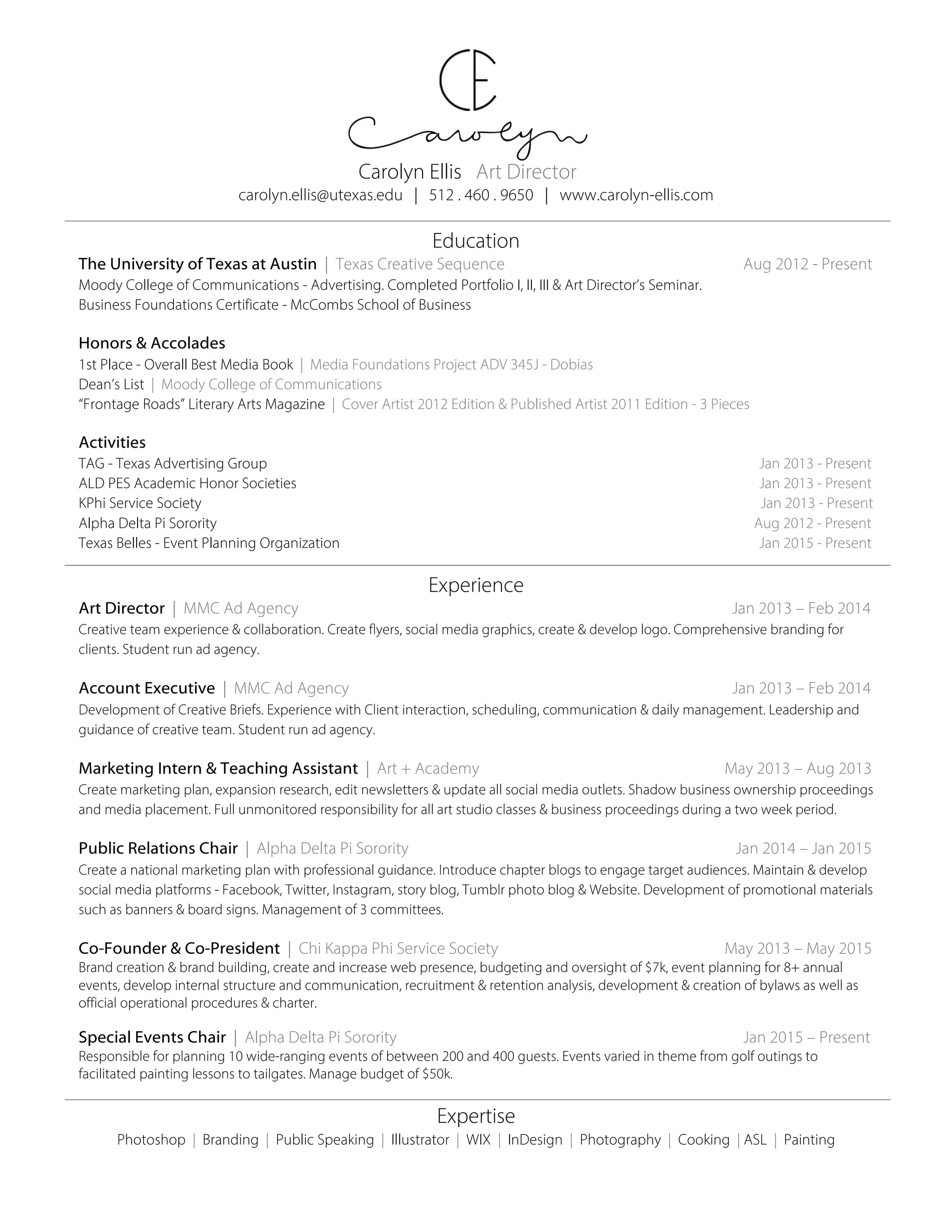 Carolyn Ellis Resume | PDF