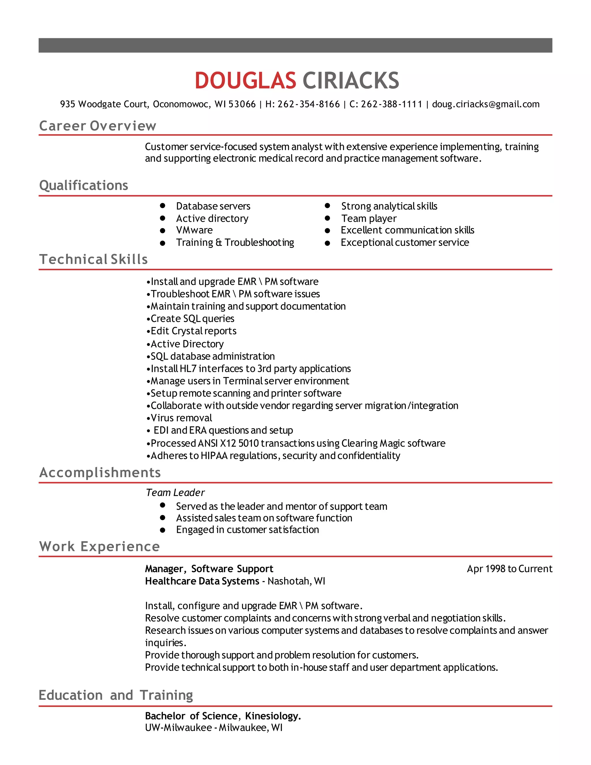 Douglas Ciriacks Resume | DOCX