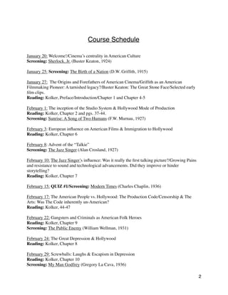 Hollywood History Syllabus-Revised | PDF