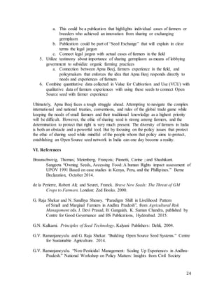 Protecting Farmers and Their Seed- Drivers and Constraints of an Open ...