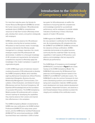 SHRM-CP Competency and Knowledge | PDF