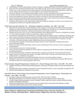 Jiya Williams Resume document | PDF