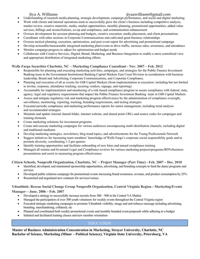Jiya Williams Resume document | PDF
