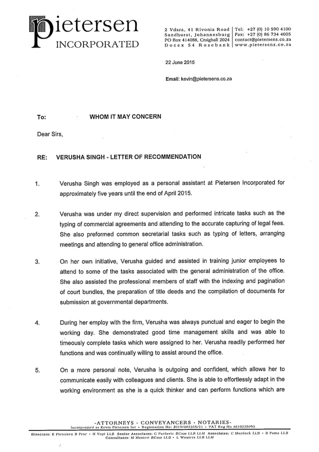 verusha- recommendation | PDF