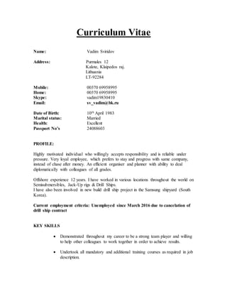 Vadim Sviridov Resume | DOCX