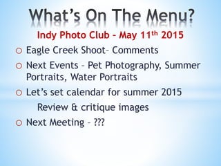 Indy Photo Club Presentation 5-11-15 Lightroom Workflow | PDF | Photo ...