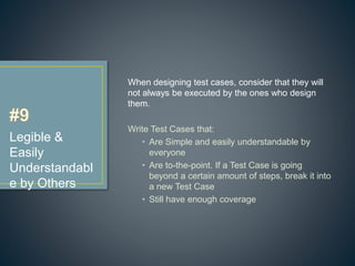 Best Practices for Test Case Writing | PPTX