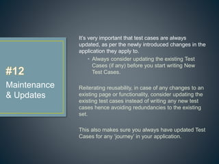 Best Practices for Test Case Writing | PPTX