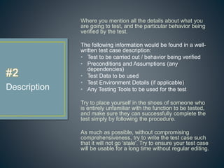 Best Practices for Test Case Writing | PPTX