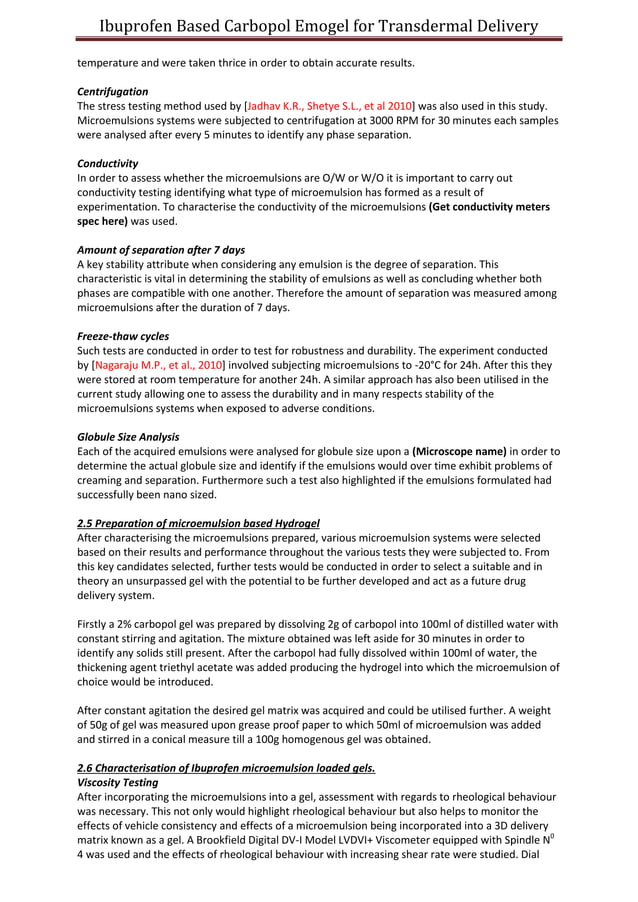 Ibuprofen based carbopol emogel | PDF