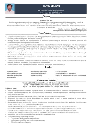 SR HR Executive | PDF