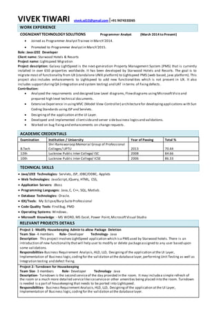 Vivek Tiwari resume | DOCX