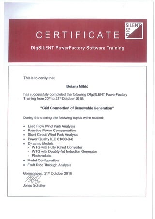 DIgSILENT-renewables sertificate | PDF