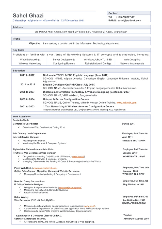 Resume Sahel Ghazi | PDF