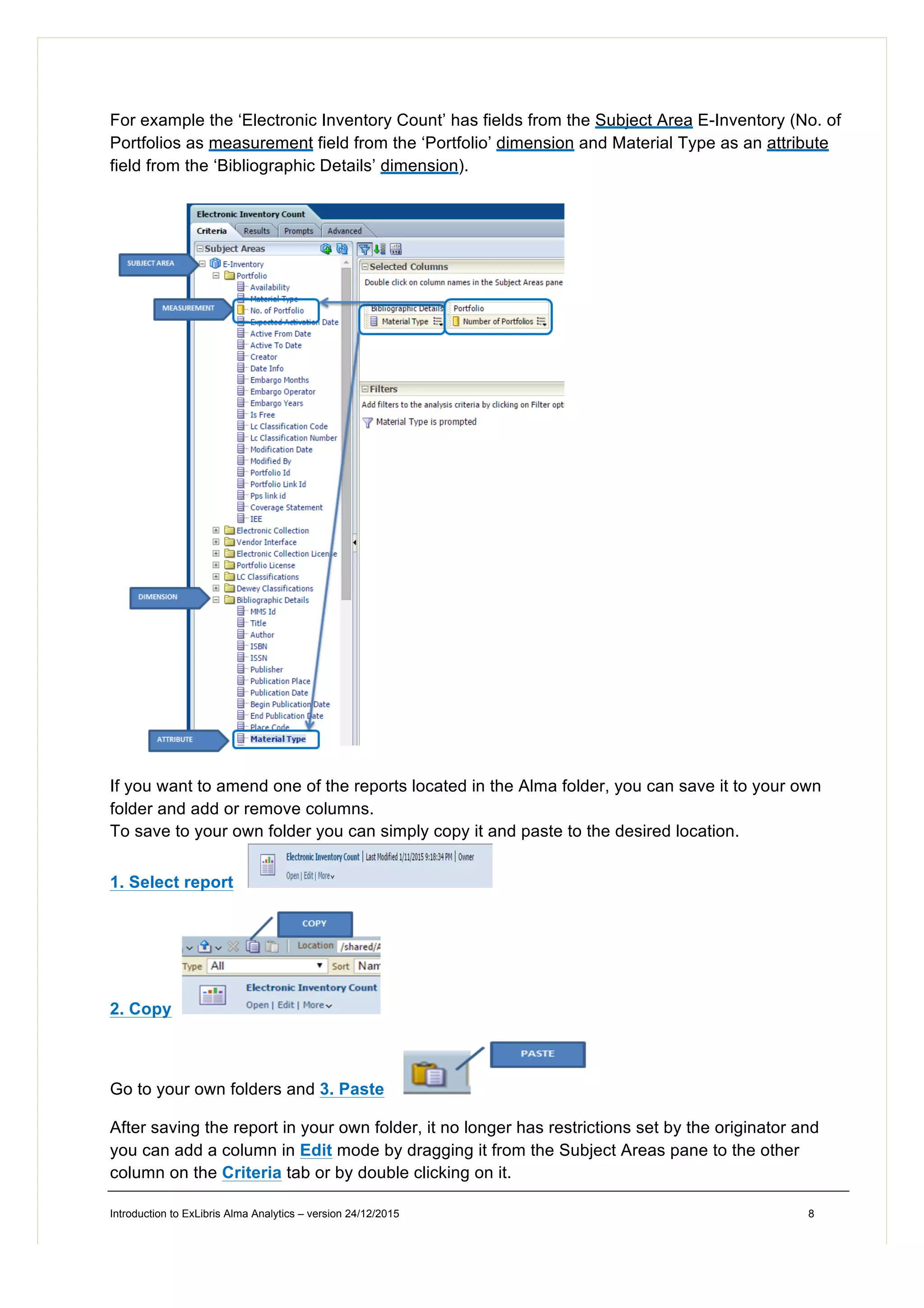 ALMA ANALYTICS internal training document IRAM - University of Western ...