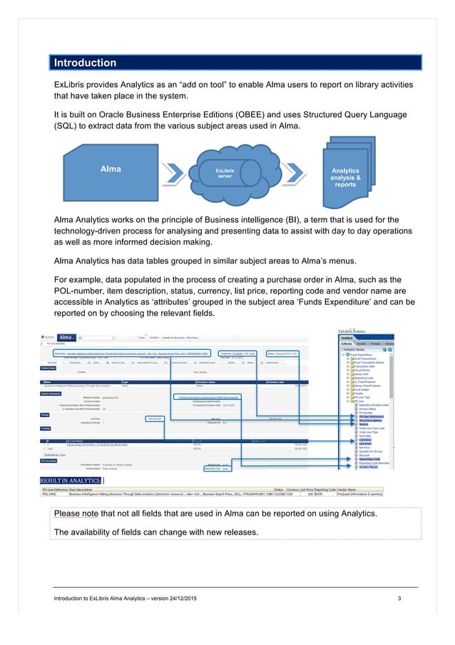 ALMA ANALYTICS internal training document IRAM - University of Western ...