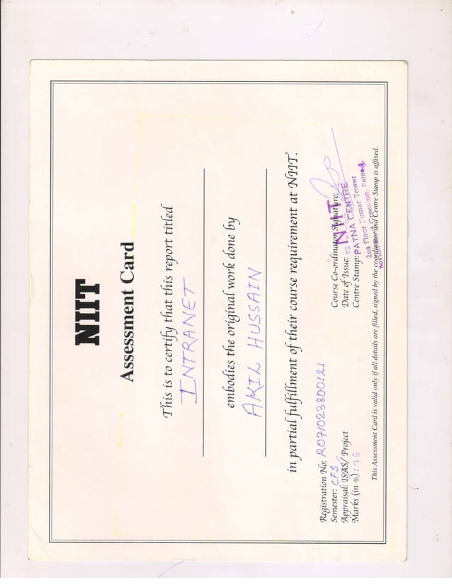 NIIT (TECHNICAL PROJECTS) | PDF