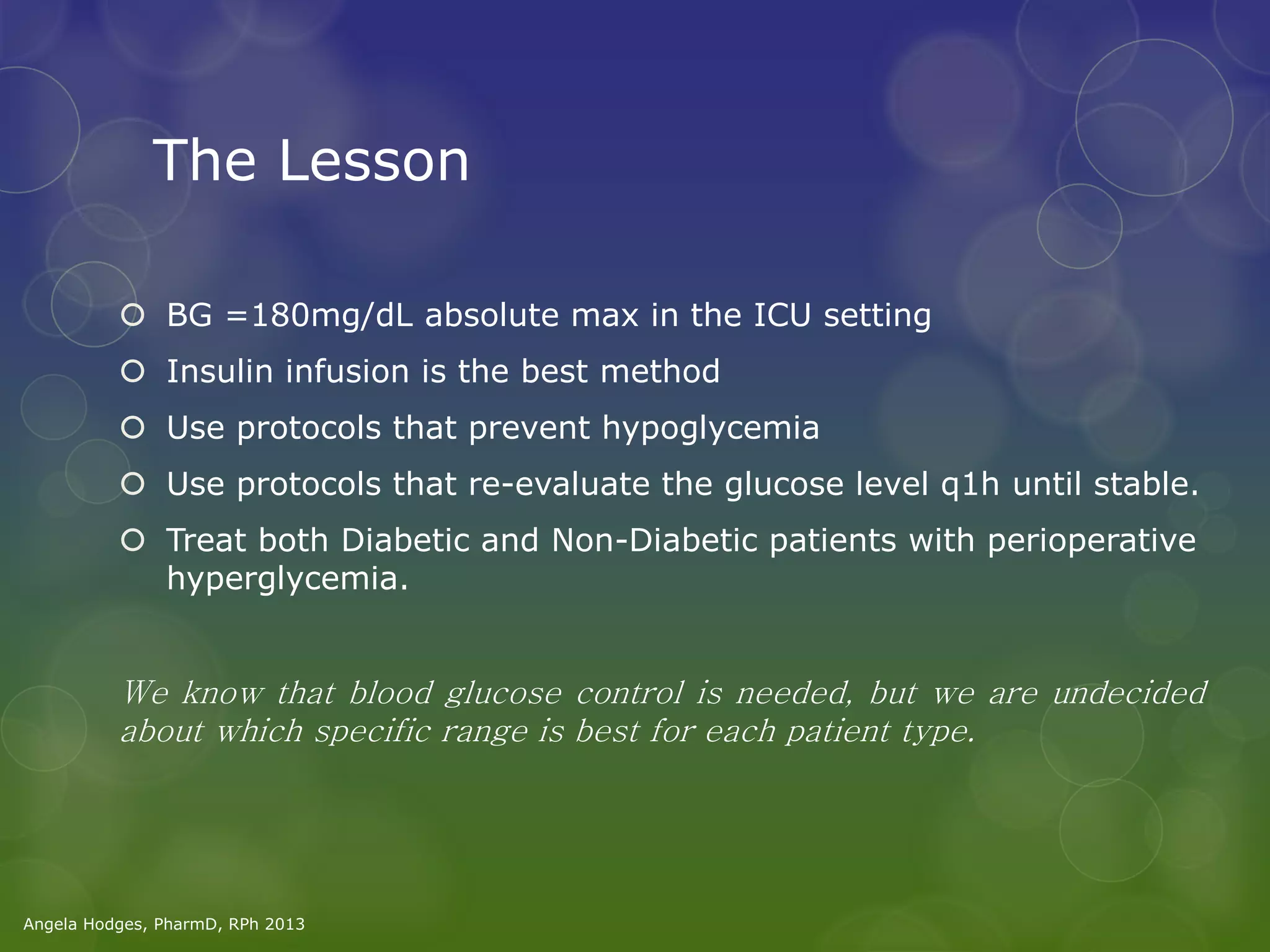 Blood Glucose Control post-CABG presentation | PPTX