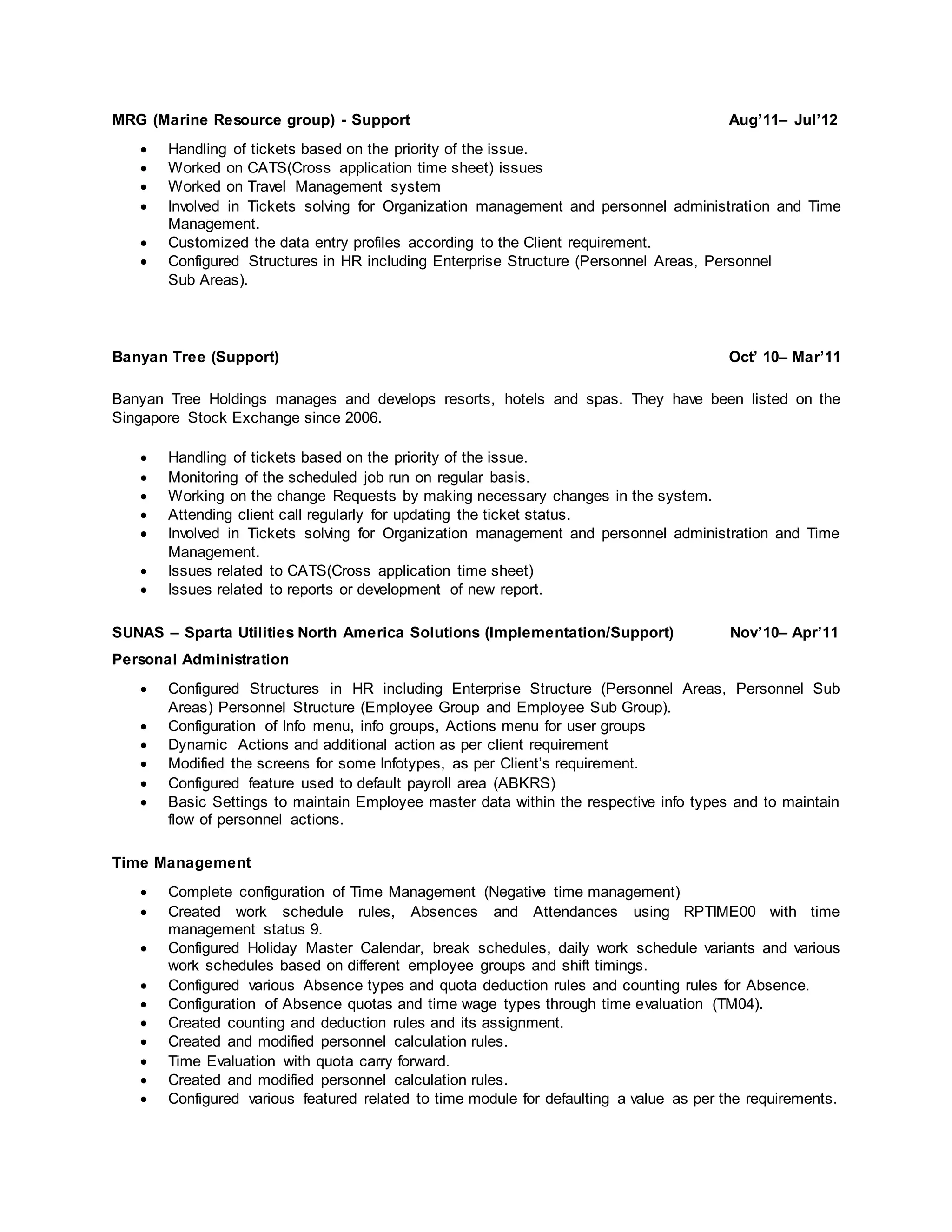 resume_SAP HR_Saurabh_SF_LMS_EC_AU | DOCX | Human Resources | Business