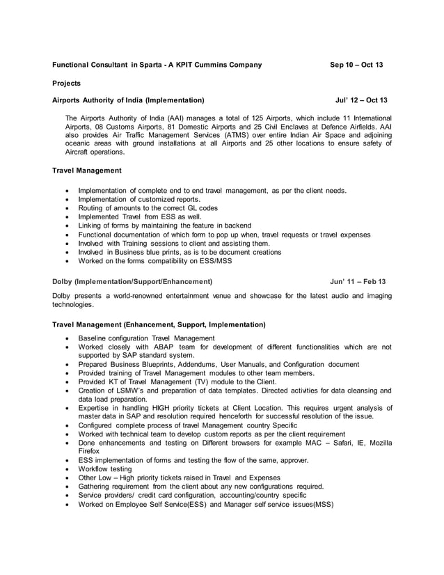 resume_SAP HR_Saurabh_SF_LMS_EC_AU | DOCX | Human Resources | Business