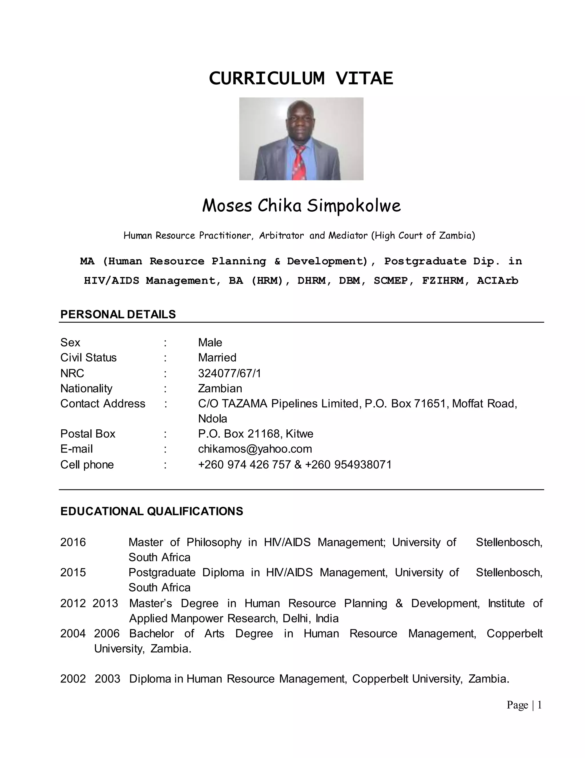 CV, Moses Simpokolwe_1 | DOCX
