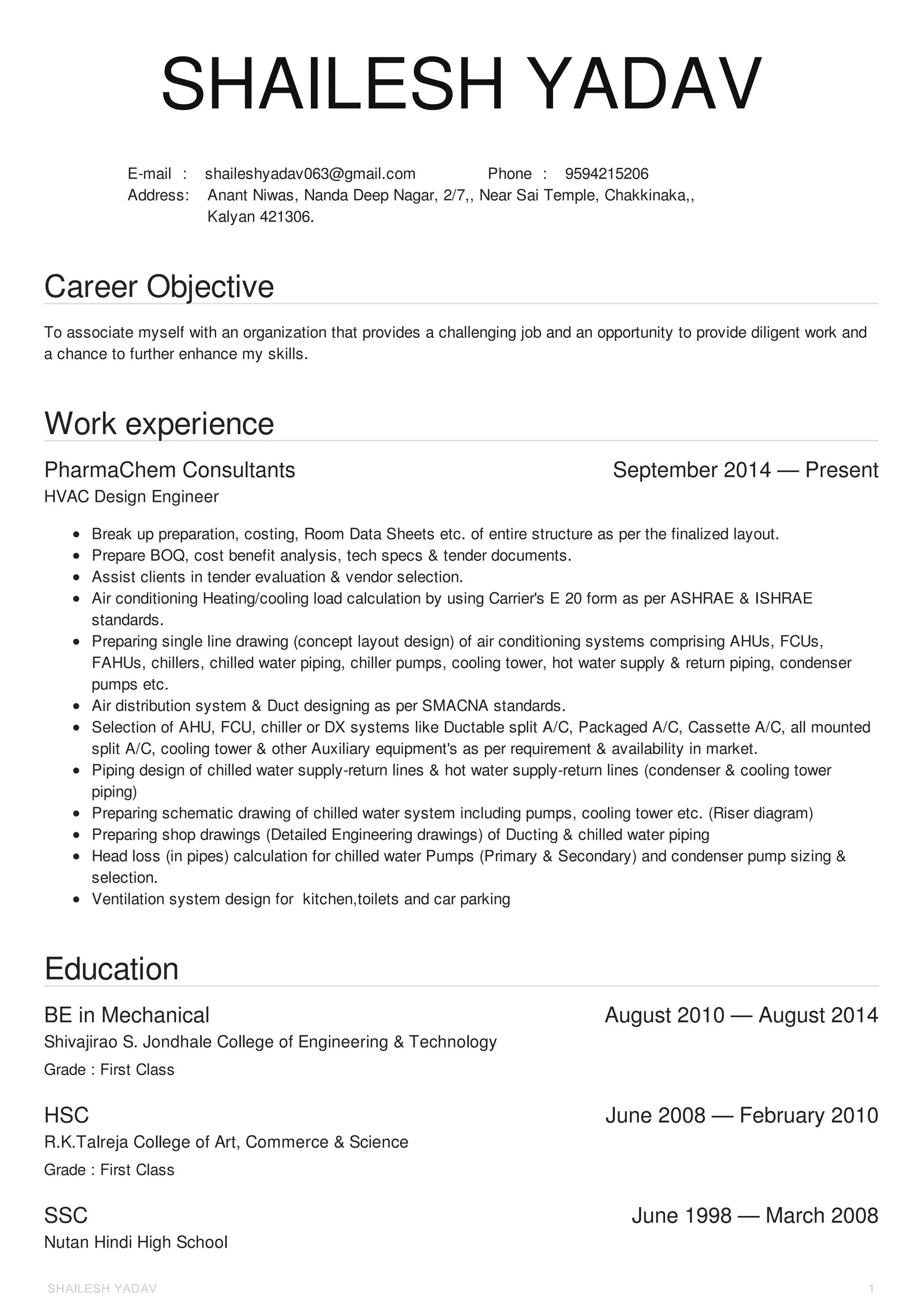 Mechanical_engg_Resume_Shailesh | PDF