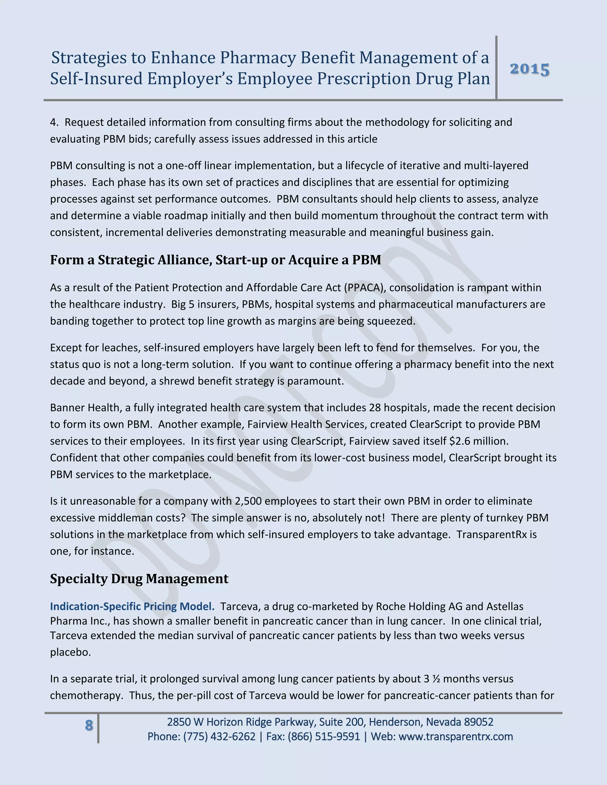 Strategies to Enhance Pharmacy Benefit Management | PDF