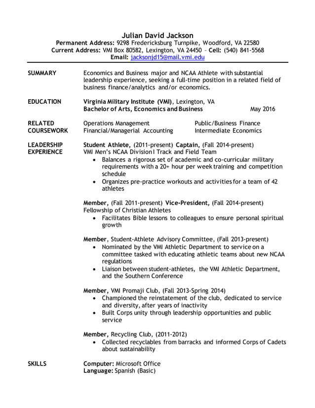 Julian Jackson Resume 1.26.16