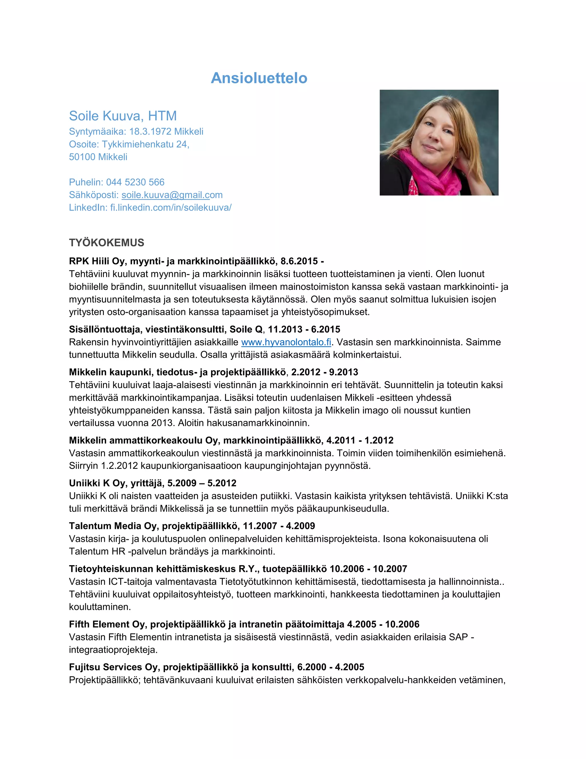 ansioluettelo_2015_soilekuuva | PDF