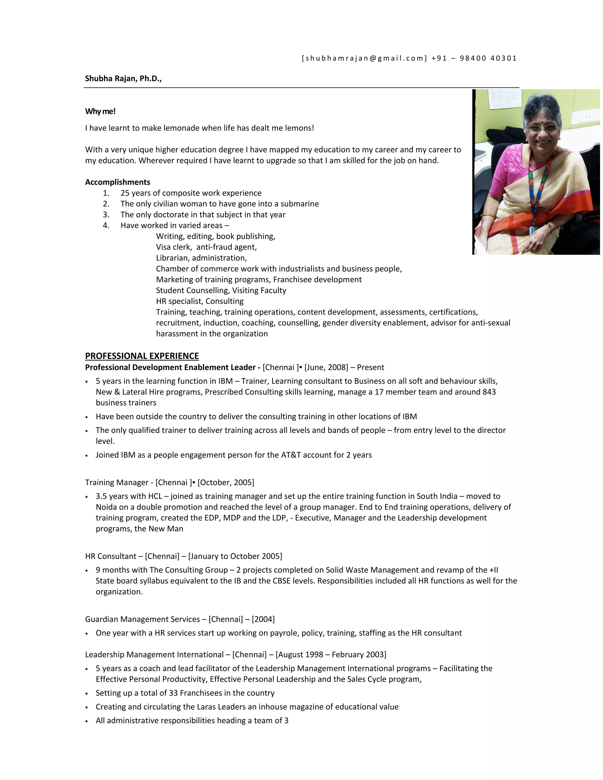 Dr. Shubha Rajan Resume 151116 | PDF