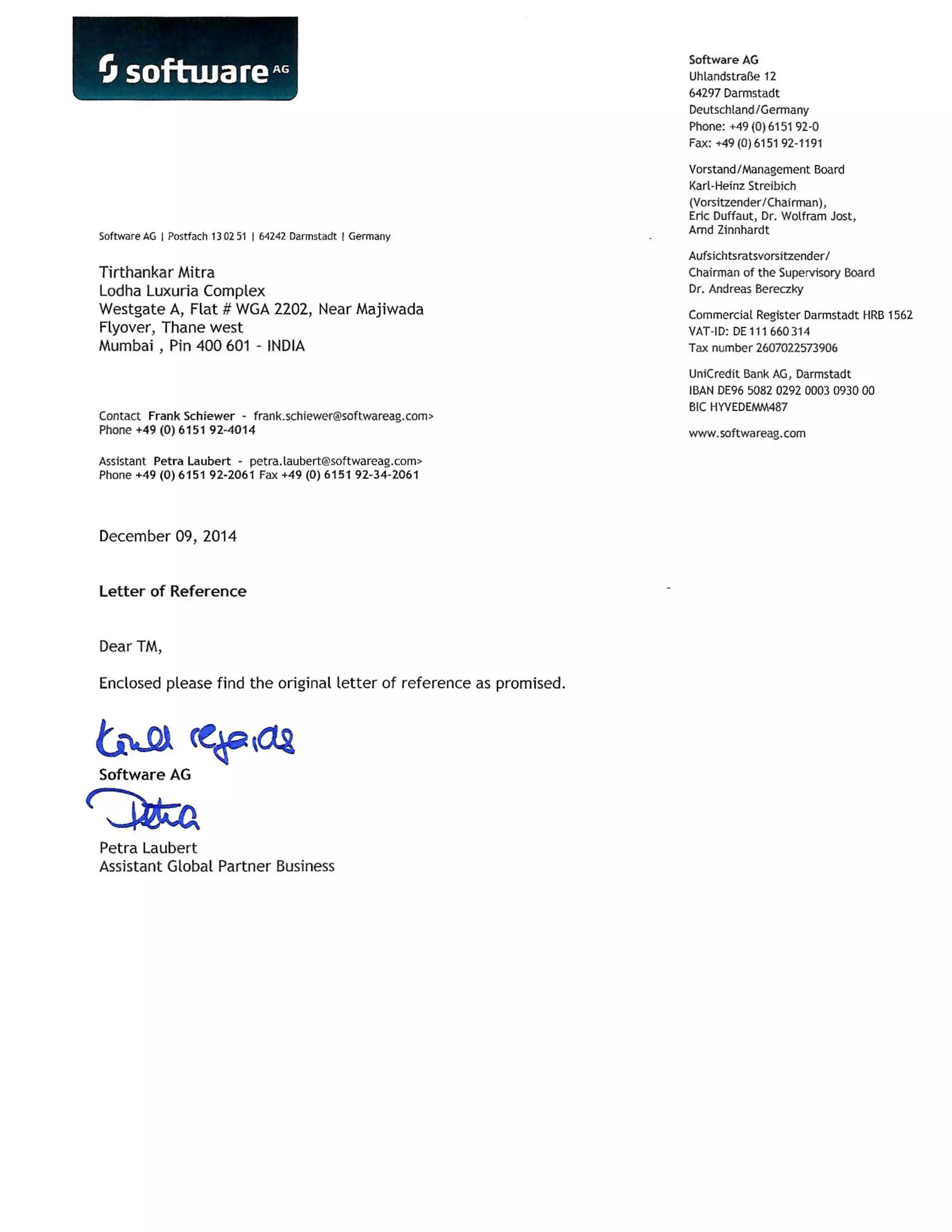 Service certificate and Reference letter of Tirthankar Mitra | PDF