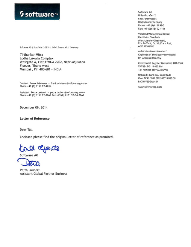 Service certificate and Reference letter of Tirthankar Mitra | PDF