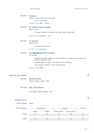 CV Alessia Nepote Andrè_nov | PDF | Business | Business and Finance