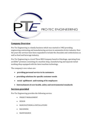PTE Company Overview | PDF | Manufacturing Industry | Industries