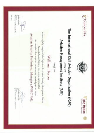 AVSEC PM Certificate 1 | PDF