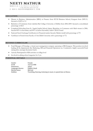 Neeti_Mathur Resume | PDF