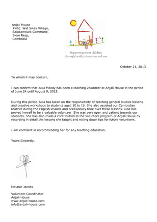 JuliaMoody_ReferenceLetterAnjaliHouse | PDF