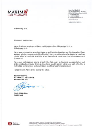 Reference Letter - Maxim Hall Chadwick - 17-02-16 | PDF