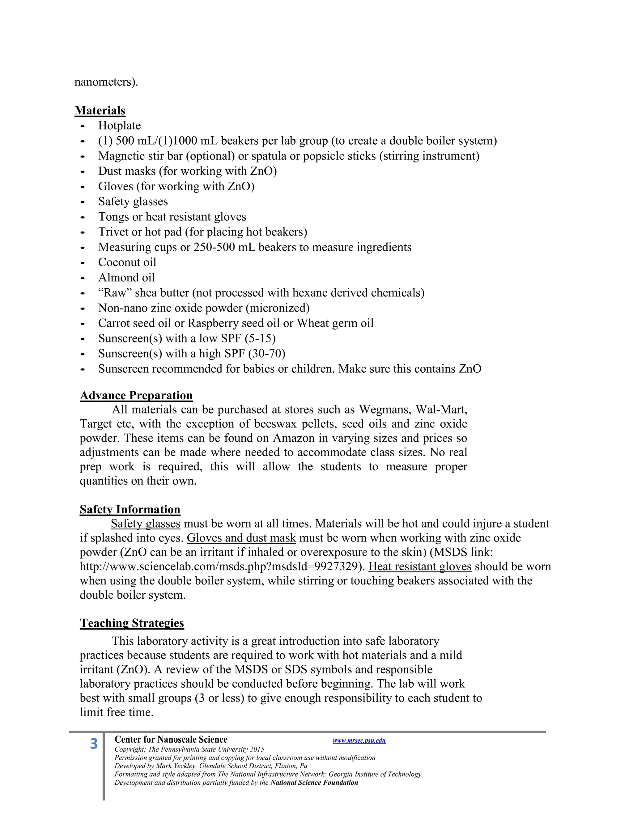 Science-of-Suncreen-Lesson-Plan | PDF