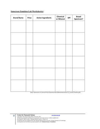 Science-of-Suncreen-Lesson-Plan | PDF