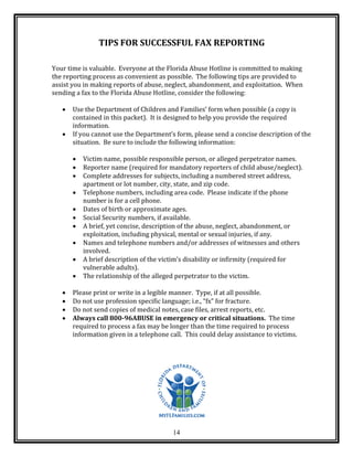 REPORTING ABUSE OR CHILDREN AND VULNERABLE ADULTS | PDF